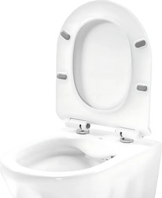 Závěsná WC mísa se SoftClose sedátkem REA Gustavo Rimless, bílá lesk