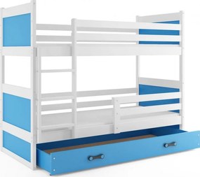 Falco Patrová postel Riky s úložným prostorem, bílá/modrá