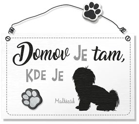 HAFani Dekorace cedule se psem Maltézák