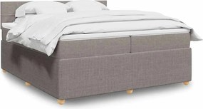 Box spring postel s matrací taupe 200x200 cm textil 3287567