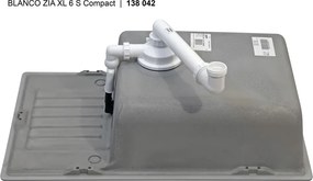 Blanco Zia XL 6 S, silgranitový dřez 1000x500x190 mm, 1-komorový, antracitová, 517568