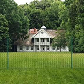 Drátěný plot se sloupky ocel 25 x 2 m zelený 144617