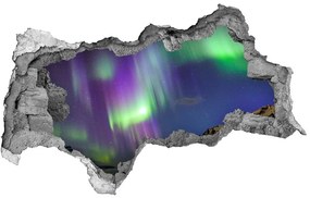 Wallmuralia Díra 3D ve zdi nálepka Polární záře 95x73 cm