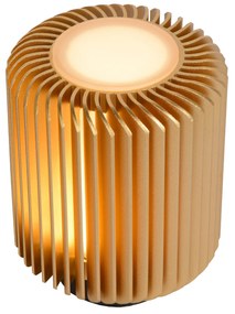 LUCIDE Stolní LED lampa TURBIN Satin Brass, průměr 10,6cm