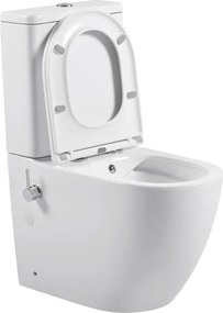 Erga Siena, WC kombi mísa 620x380x820 mm, Rimless + funkce bidetu + toaletní sedátko, bílá lesklá, ERG-V03-SIENA-RIM-BID-WH
