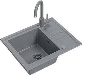 Šedý kuchyňský granitový dřez QUADRON BEN 116 + BATERIE