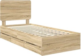 Rám postele se zásuvkou Sonoma dub 75 x 190 cm Inženýrské dřevo 3412646