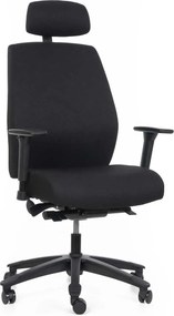 MERCURY Ergonomická kancelářská židle KASTOR - černá látka / nosnost 150 kg