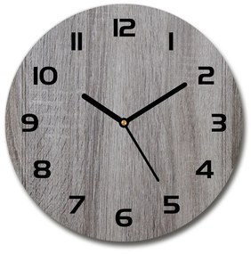 Wallmuralia Skleněné nástěnné hodiny kulaté Dřevo fi 30 cm