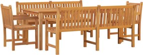 5dílný zahradní jídelní set masivní teakové dřevo 3157173