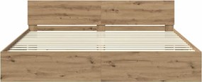 Rám postele s čelo Artisanový dub 200 x 200 cm Kompozitní dřevo 3403602