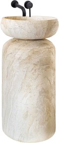 Rea Cheri, volně stojící umyvadlo 410x410x895 mm, imitace kamene-béžová, REA-U0608