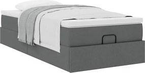 Osmanský rám postele s matrací tmavě šedá 100x200cm textil 3311086