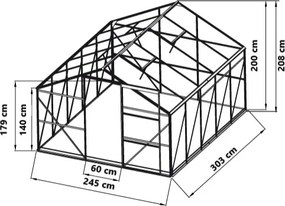 Hliníkový skleník VeGA 8000 STRONG-22
