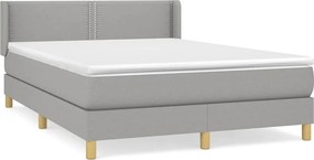 Box spring postel s matrací světle šedá 140 x 200 cm textil 3130193