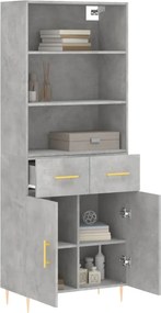Skříň highboard betonově šedá 69,5x34x180 cm kompozitní dřevo 3200509