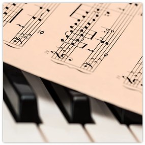 Obraz klavíru s notami (30x30 cm)