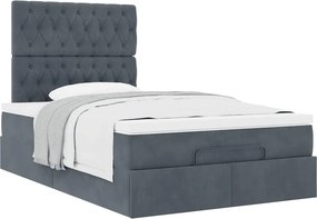 Osmanský rám postele s matracemi tmavě šedá 120x190 cm samet 3313530