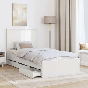 Rám postele se zásuvkou Bílá 90 x 200 cm Inženýrské dřevo 3409503