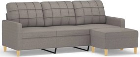 3místná pohovka s podnožkou taupe 180 cm textil 3201008