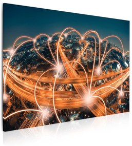 Malvis ® Obraz Noční silnice města Velikost (šířka x výška): 60x40 cm