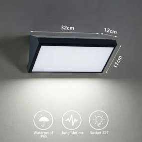 Brilagi - LED RGBW Venkovní nástěnné svítidlo TRIANGLE 1xE27/9W/230V černá IP65