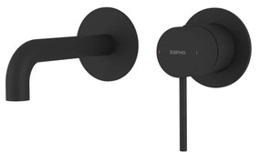 Sapho Sapho, ULTRASAN 2-prvková podomítková umyvadlová baterie, hubice 16cm, černá mat, UT118VB