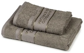 4Home Sada Bamboo Premium osuška a ručník šedá, 70 x 140 cm, 50 x 100 cm