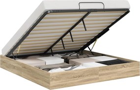 Ottoman postel Sonoma dub 203 x 180 x 25 cm Dřevěný materiál 3409207