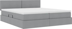 Postel s úložným prostorem Světle šedá 200 x 200 cm Umělá kůže 3370919