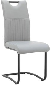 Danish style Jídelní židle Sakai (SET 2 ks), syntetická kůže, šedá