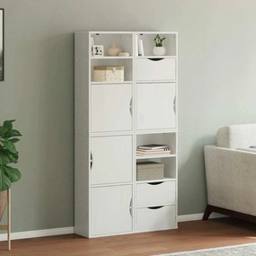 Boční skříňky 4 ks "ODDA" Bílá 40x24x79 cm Borovicový masiv 3365351