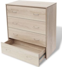 Příborník se 4 zásuvkami 60 x 30,5 x 71 cm barva dub 242544