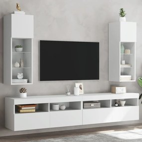 vidaXL TV skříňky s LED osvětlením 2 ks 30,5 x 30 x 90 cm [837008] Barva: Bílá