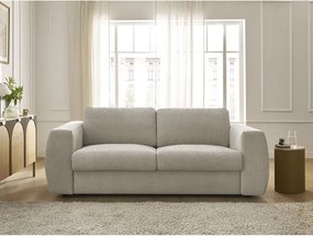 Béžová žinylková pohovka na každodenní spaní/rozkládací 220 cm Hugo – Bobochic Paris