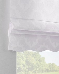 Římská roleta Firenze barva bílá látka lesklé, pletený vzor, vzorované