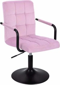 LuxuryForm DESIGN Otočná židle VERONA BLACK VELUR na černém talíři - levandule