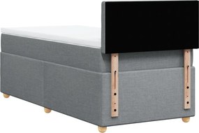 Box spring postel s matrací světle šedá 80 x 200 cm textil 3286521