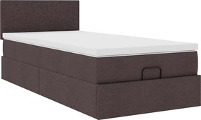 Osmanský postel s matrací tmavě šedá 100x200 cm textil 3312204