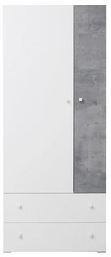 Šatní skříň SIGMA SI3 Bílá lux + beton