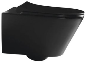 Sapho Avva Závěsné WC Rimless s bidetovou sprškou, černá matná 100312-110
