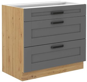 Kuchyňská skříňka Luna dustgrey/artisan 80D 3S BB