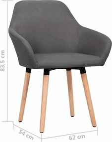 Jídelní židle 2 ks tmavě šedé textil 283460