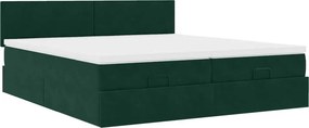 Osmanský rám postele s matrací tmavě zelená 200x200cm samet 3312065