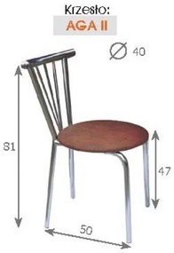 Jídelní židle AGA II Metpol 80 x 50 x 47 cm Barva: černá