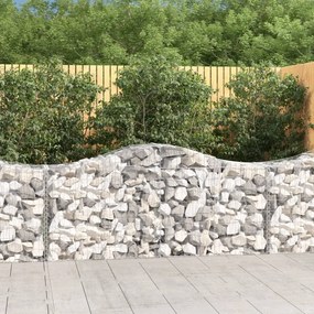 Klenuté gabionové koše 14ks 200x50x80/100 cm pozinkované železo 3145631