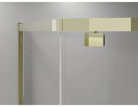 Mexen Exo, pětiúhelníkový výklopný sprchový kout 100 x 100 cm, čiré sklo, zlatá, 812-100-100-50-00