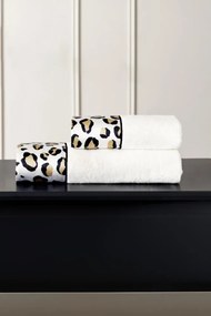 Dárková sada ručník a osuška CHEETAH, 2 ks Bílá Sada (malý ručník 30x50cm, ručník 50x100cm, osuška 75x150cm)