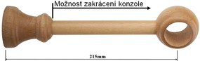 GARNÝŽE-HEBR Garnýž dřevěná dub jednoduchá 180 cm