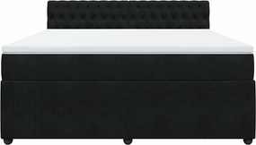 Box spring postel s matrací černá 180x200 cm samet 3290114